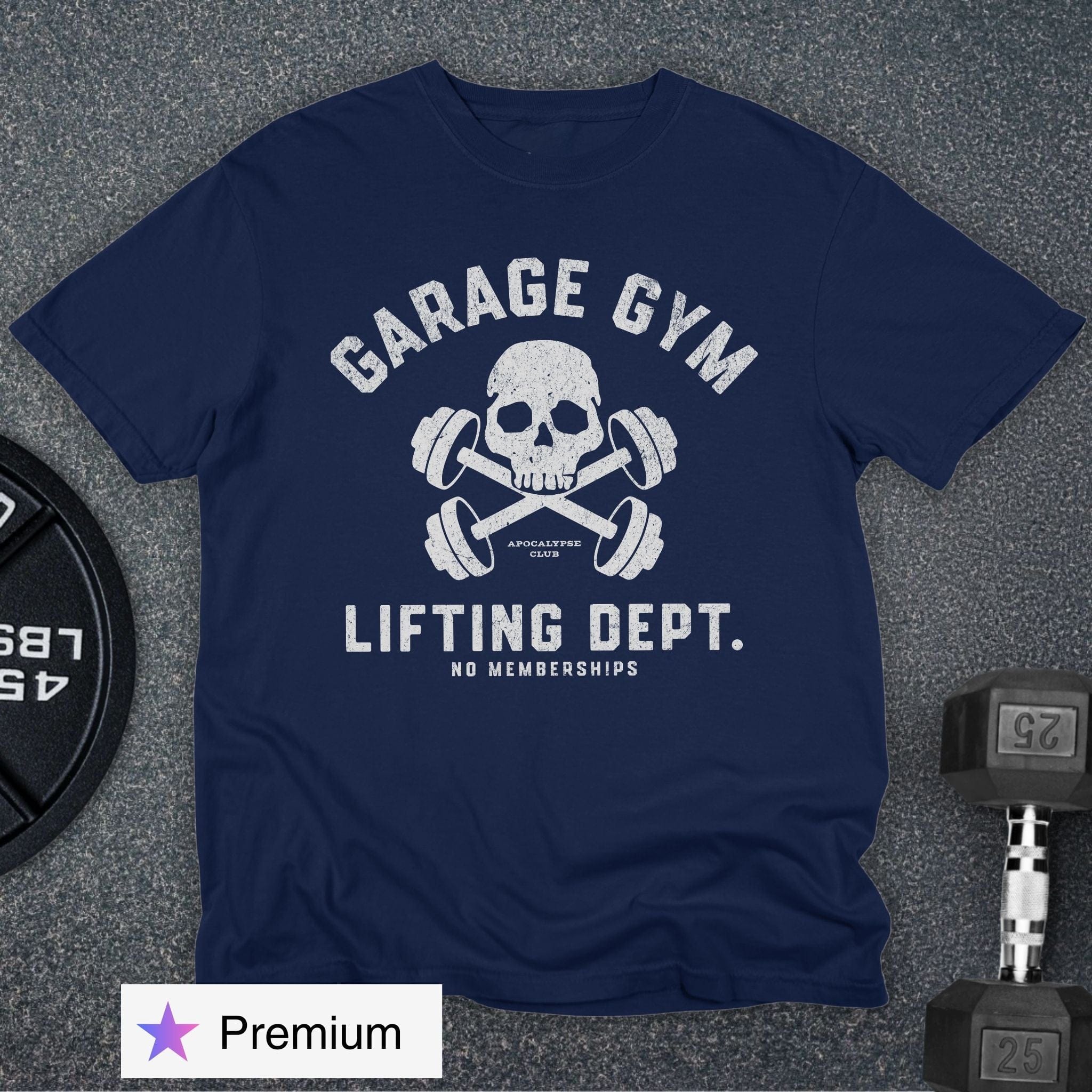 Garage Lifting Dept Premium T-Shirt – Apocalypse Club